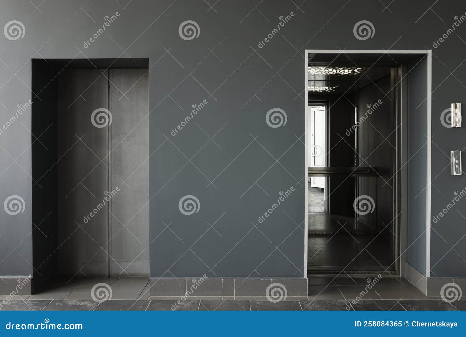Stylish Elevator With Open And Close Doors Royalty-Free Stock ...