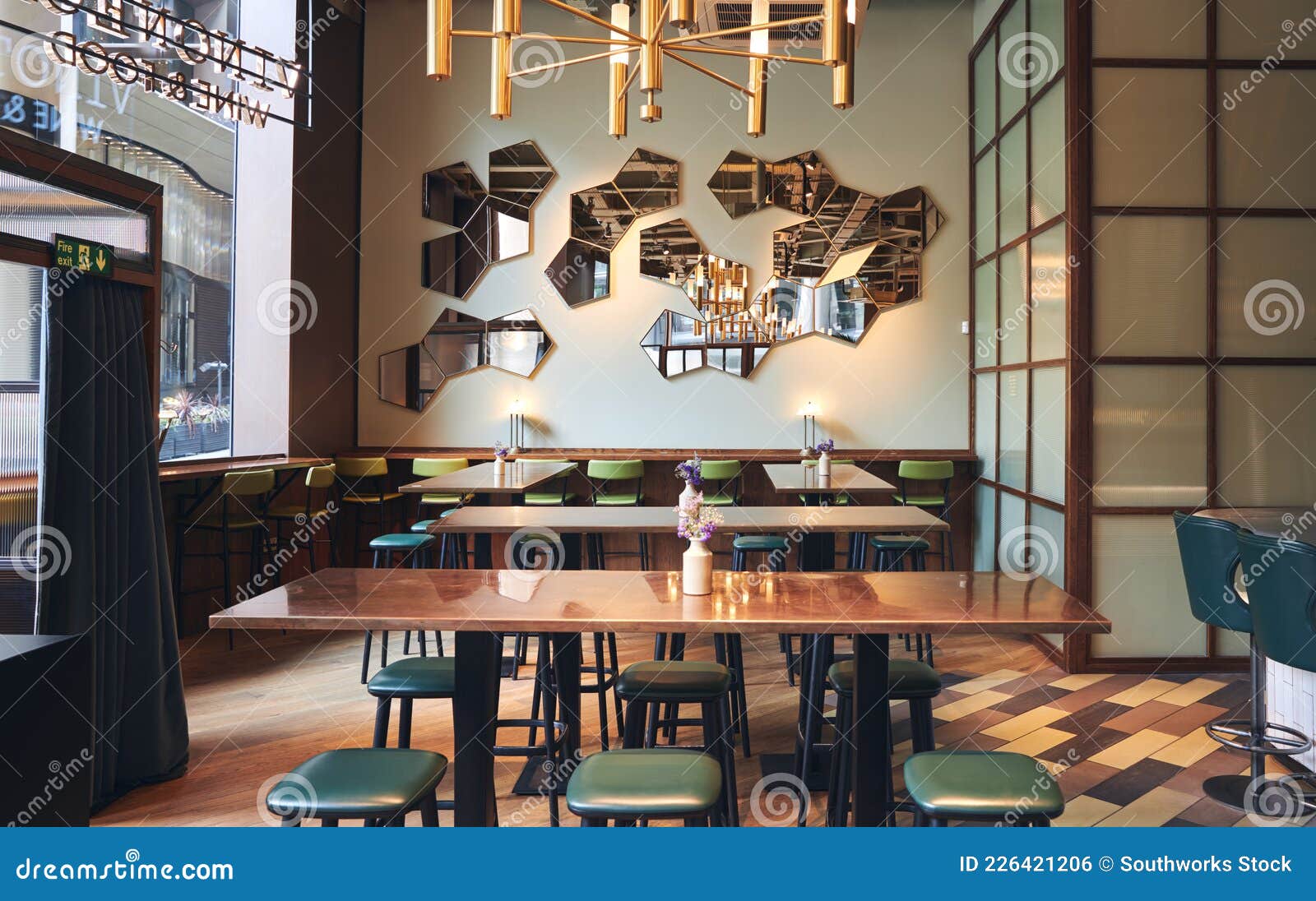 Stylish Empty Restaurant Interior Stock Photo - Image of modern ...