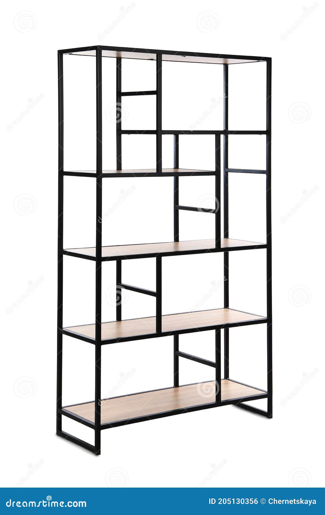 Stylish Empty Shelving Unit Isolated on White Stock Photo - Image of ...