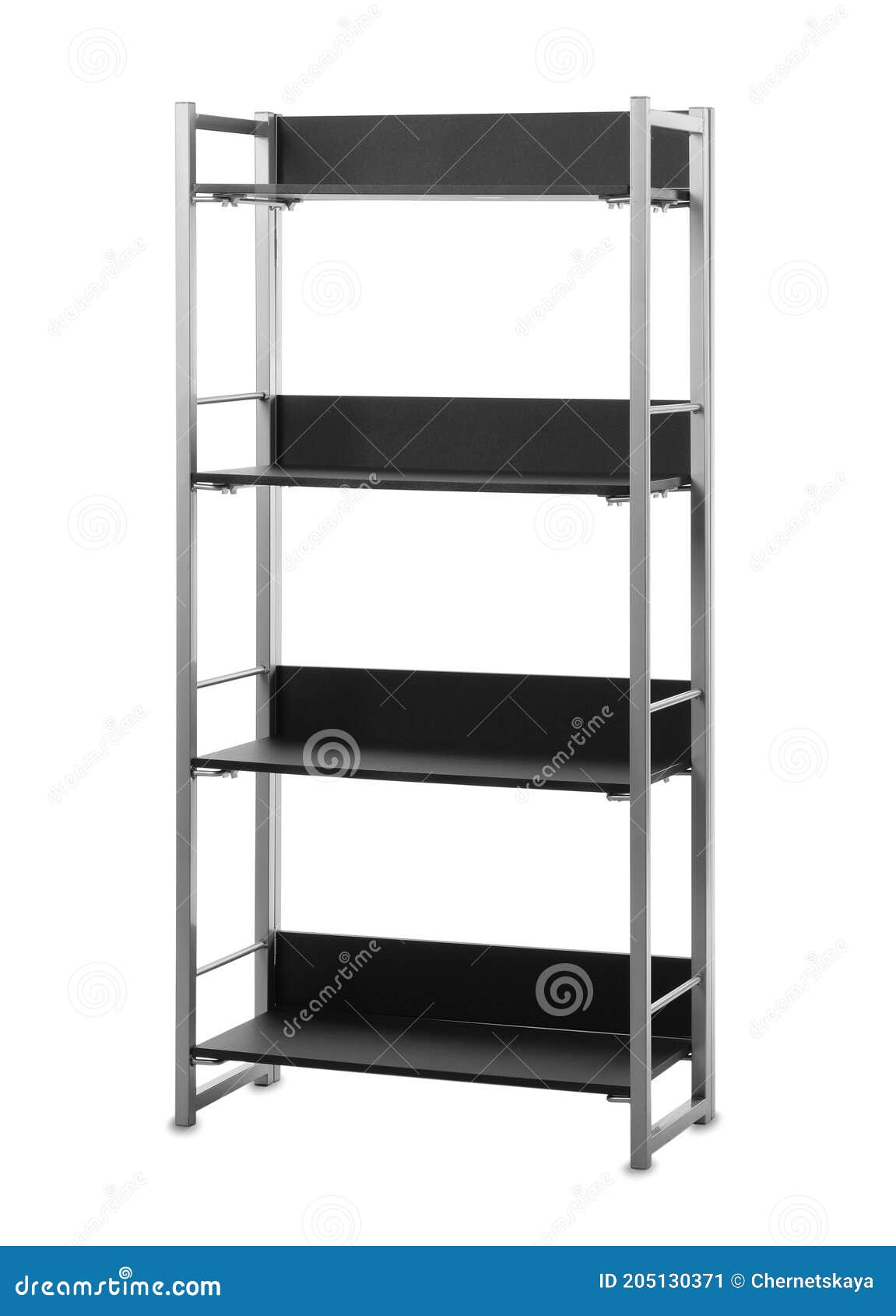 Stylish Empty Shelving Unit Isolated on White Stock Image - Image of ...