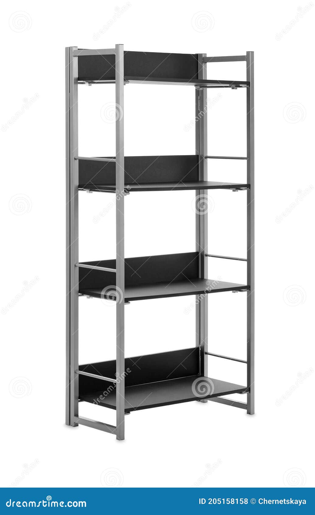 Stylish Empty Shelving Unit Isolated on White Stock Photo - Image of ...