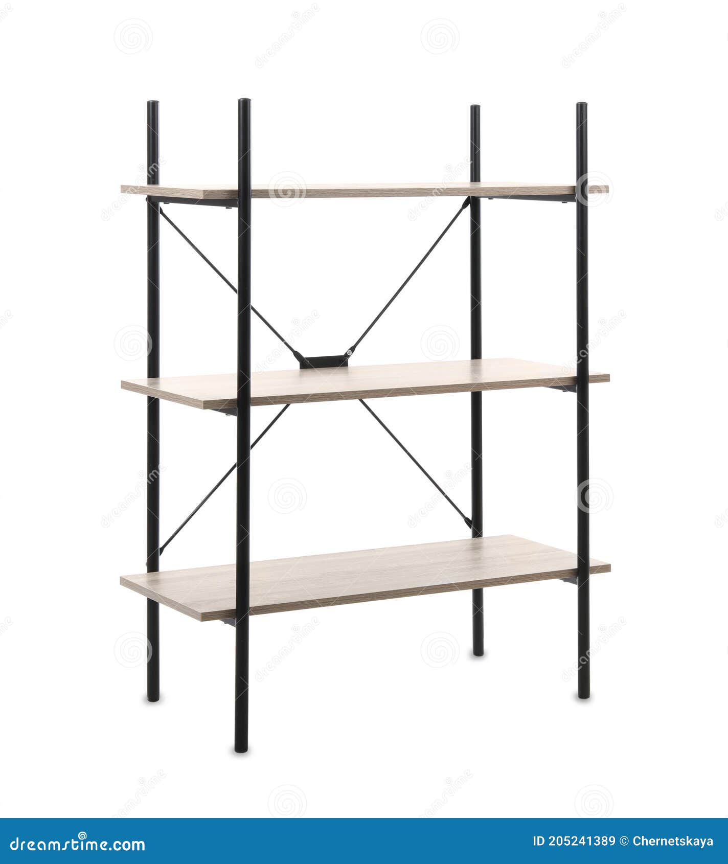 Stylish Empty Shelving Unit Isolated on White Stock Image - Image of ...