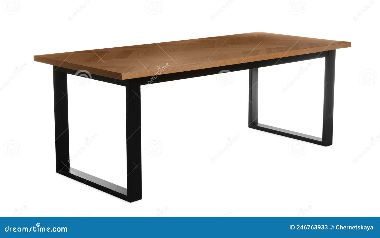 Stylish Empty Wooden Table Isolated on White Stock Image - Image of ...