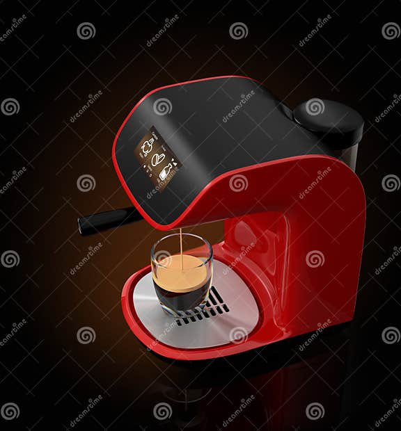 Stylish Espresso Coffee Machine with Touch Screen. 3DCG Rendering with ...