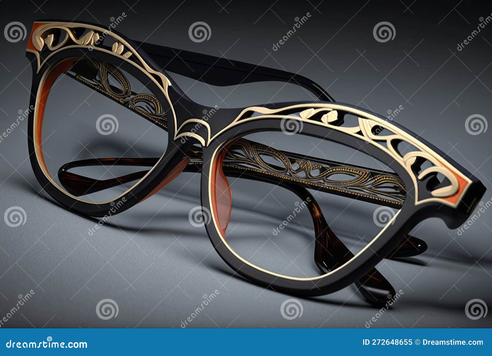 Stylish Eyeglasses with Bold Frame and Unique Design Stock Illustration ...