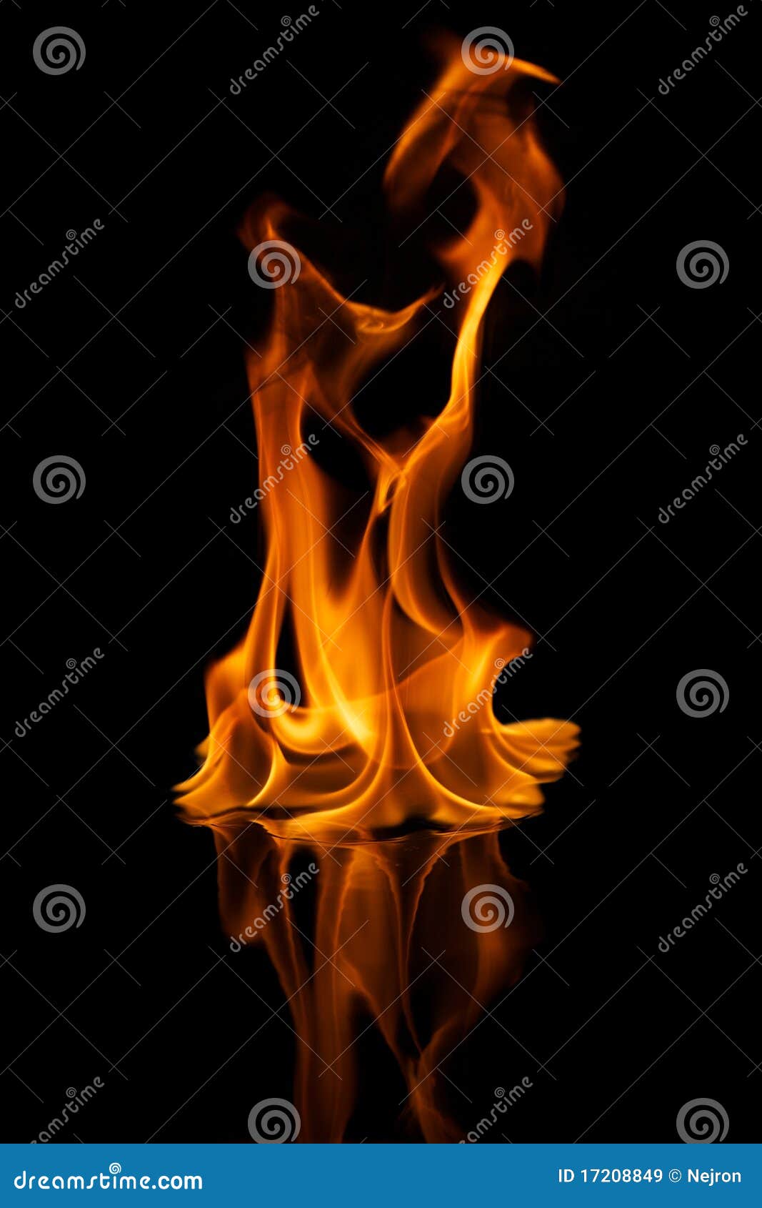 Stylish Fire Flames Reflected in Water Stock Image - Image of gasoline ...