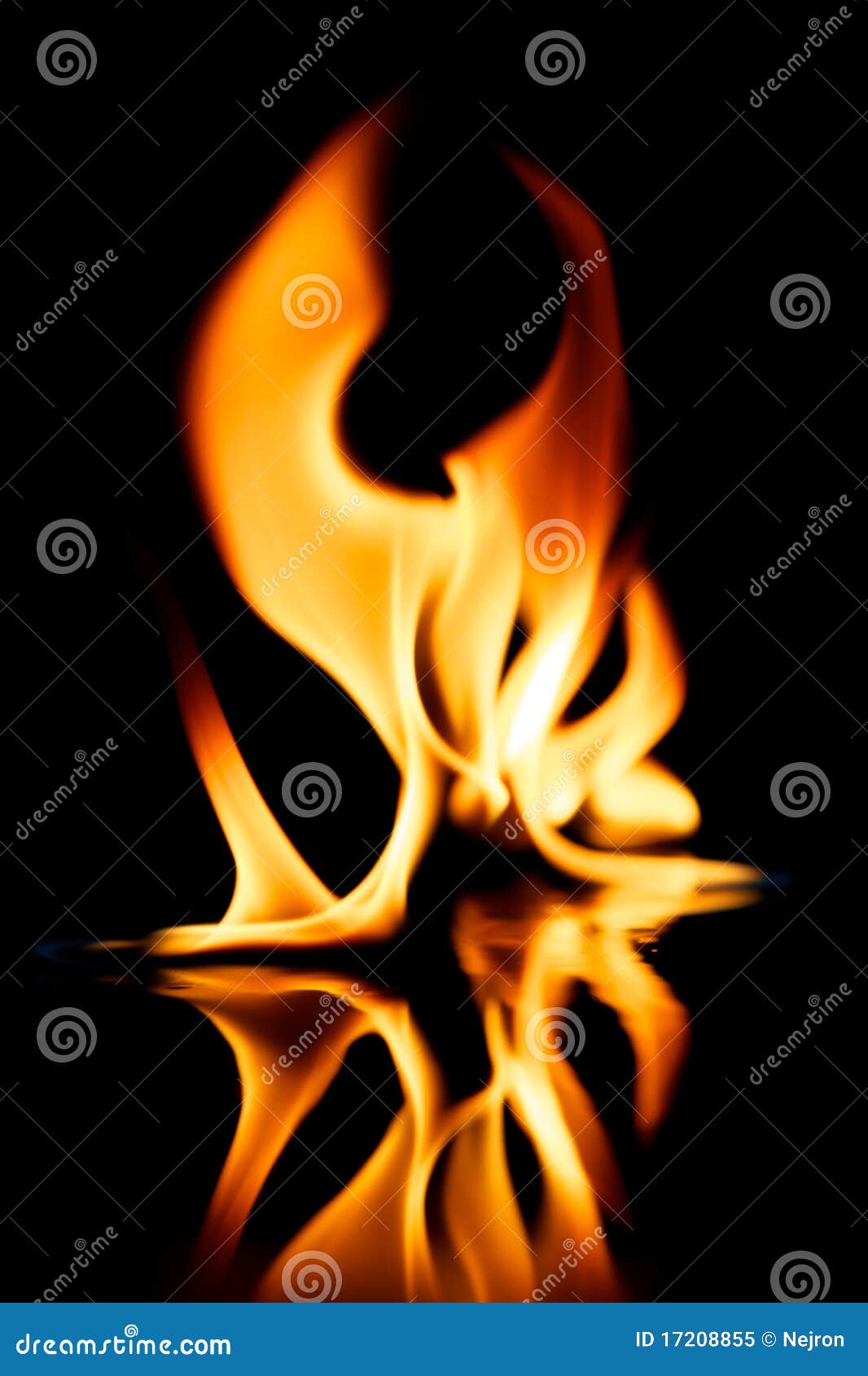 Stylish Fire Flames Reflected in Water Stock Image - Image of gasoline ...