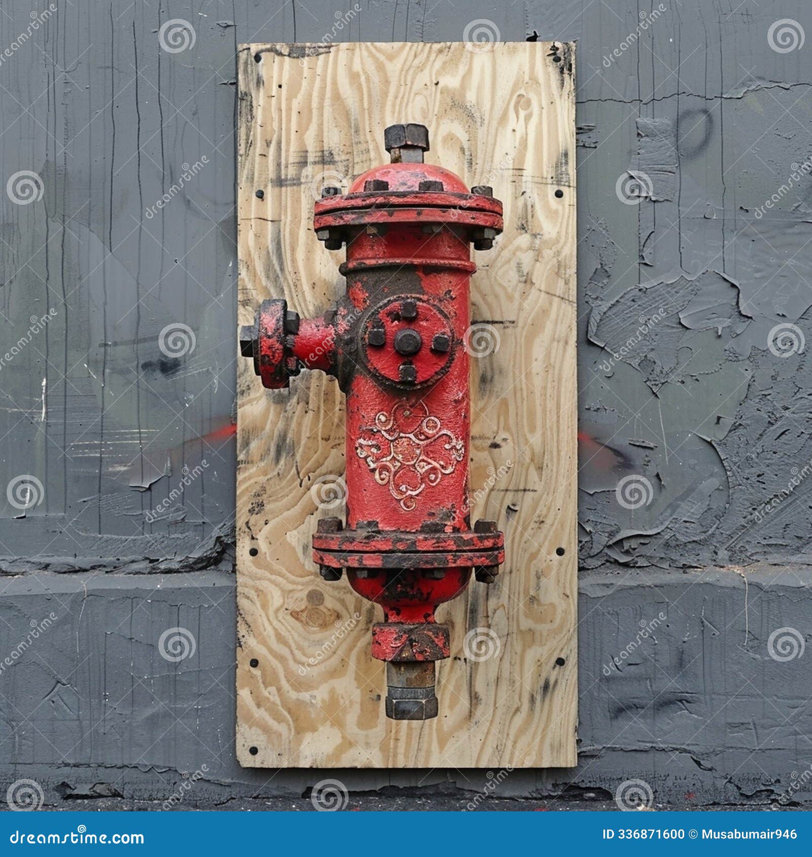Stylish Fire Hydrant with Informative Board Stock Illustration ...