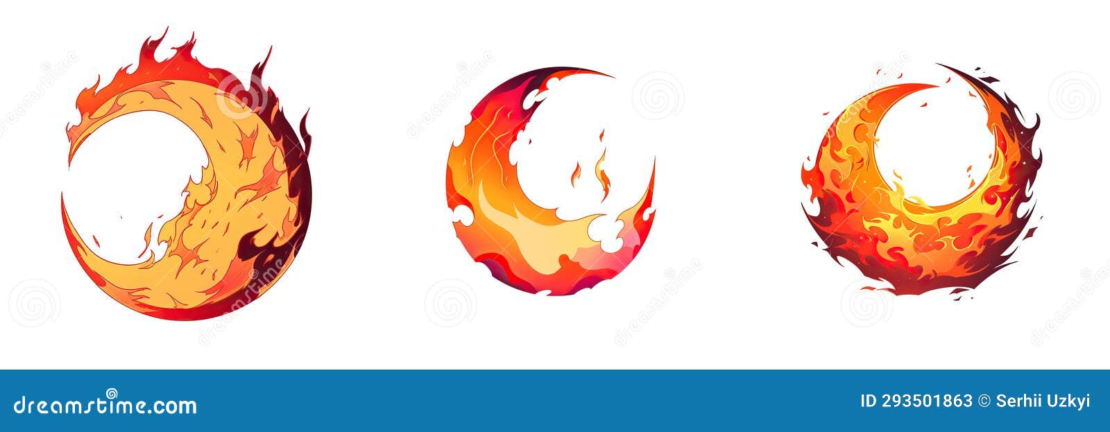 Stylish Fire Moon Logo in 2D Style AI Generated Stock Illustration ...
