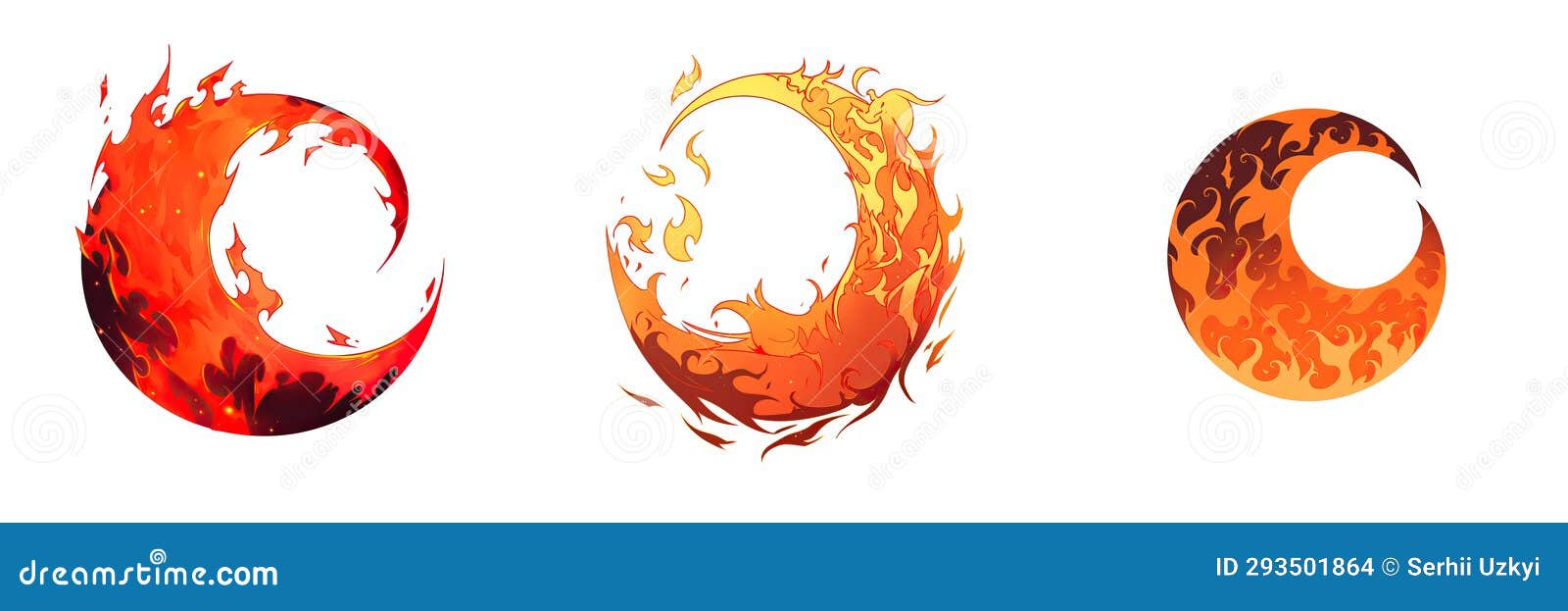 Stylish Fire Moon Logo in 2D Style AI Generated Stock Illustration ...