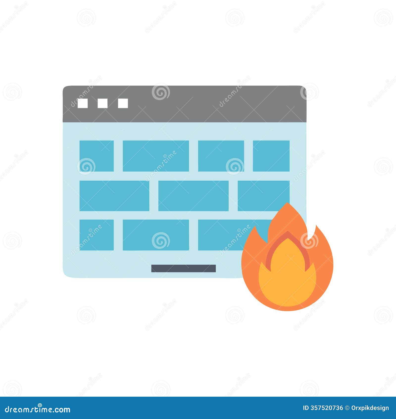 Firewall Icon On White Background. Fireplace Sign. Brick Wall On Fire ...