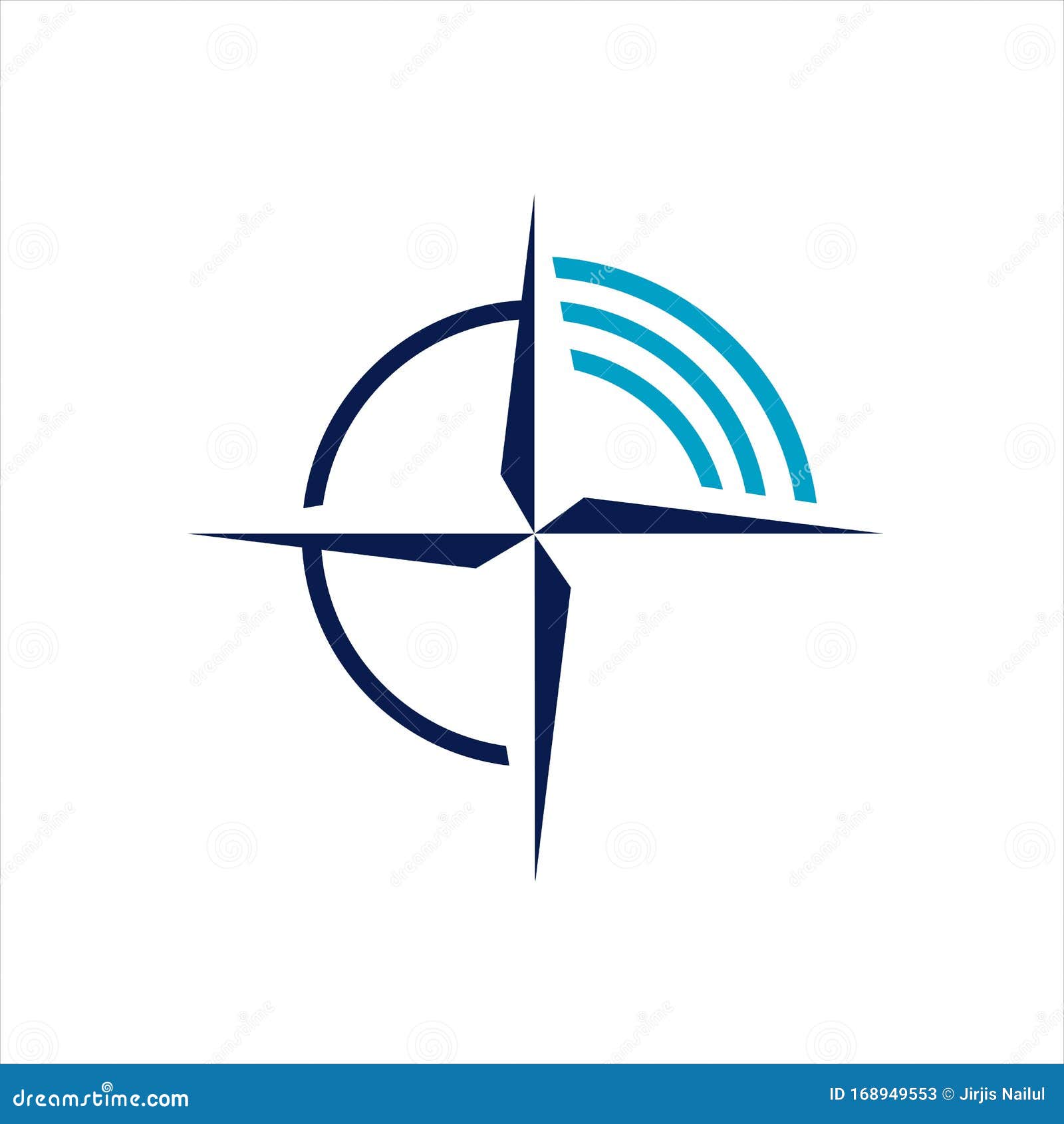 Stylish Flat Creative Compass Logo Vector Concept Design Template Stock ...