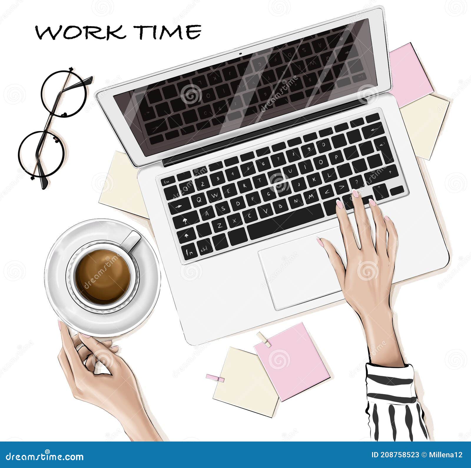 Working Time Planning. Work Schedule, Organize Works Productivity And ...