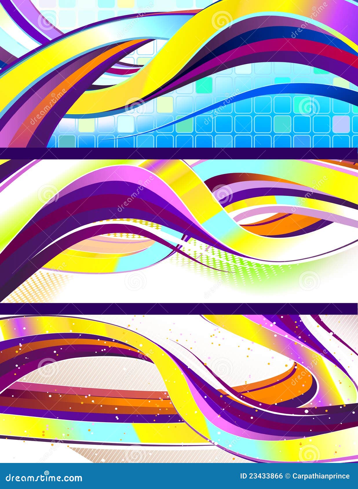 Stylish Flowing Abstract Banners Stock Vector - Illustration of ...