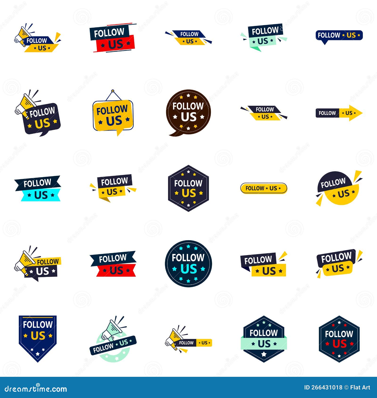 25 Stylish Follow Us Banners for Twitter and Instagram Stock Vector ...