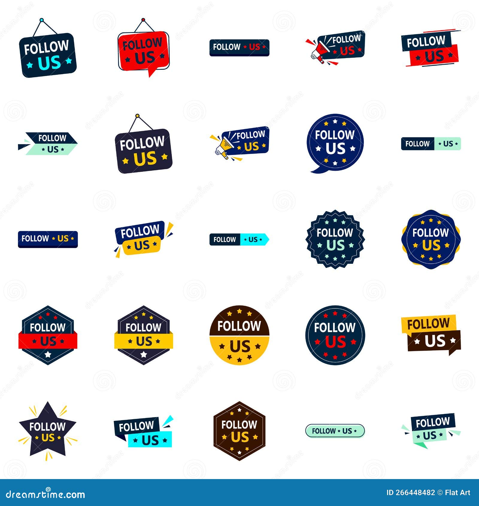 25 Stylish Follow Us Banners for Twitter and Instagram Stock Vector ...