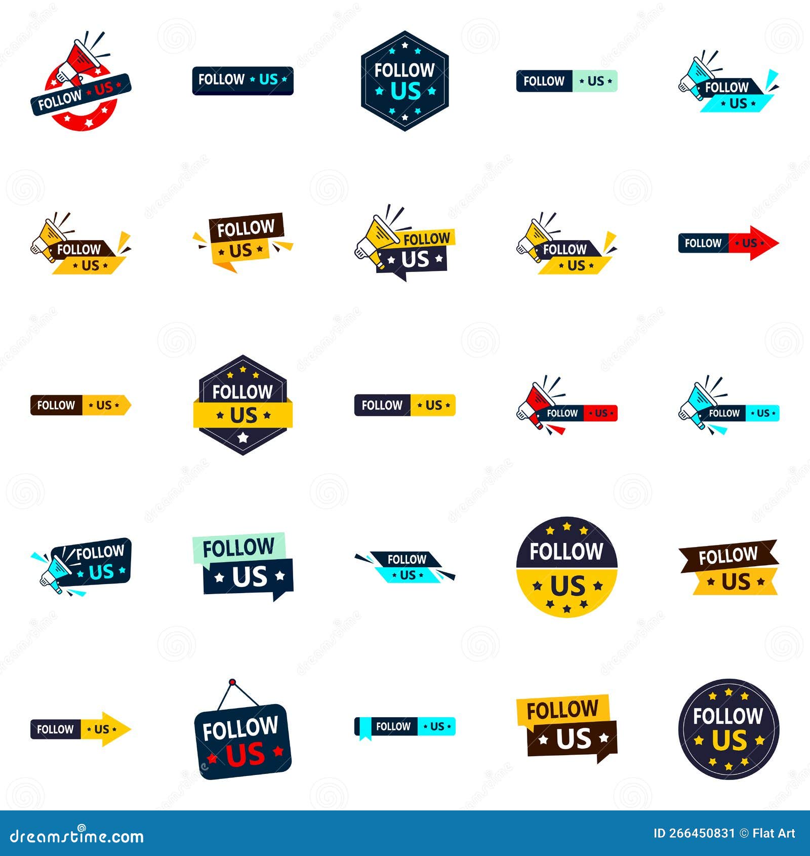 25 Stylish Follow Us Banners for Twitter and Instagram Stock Vector ...