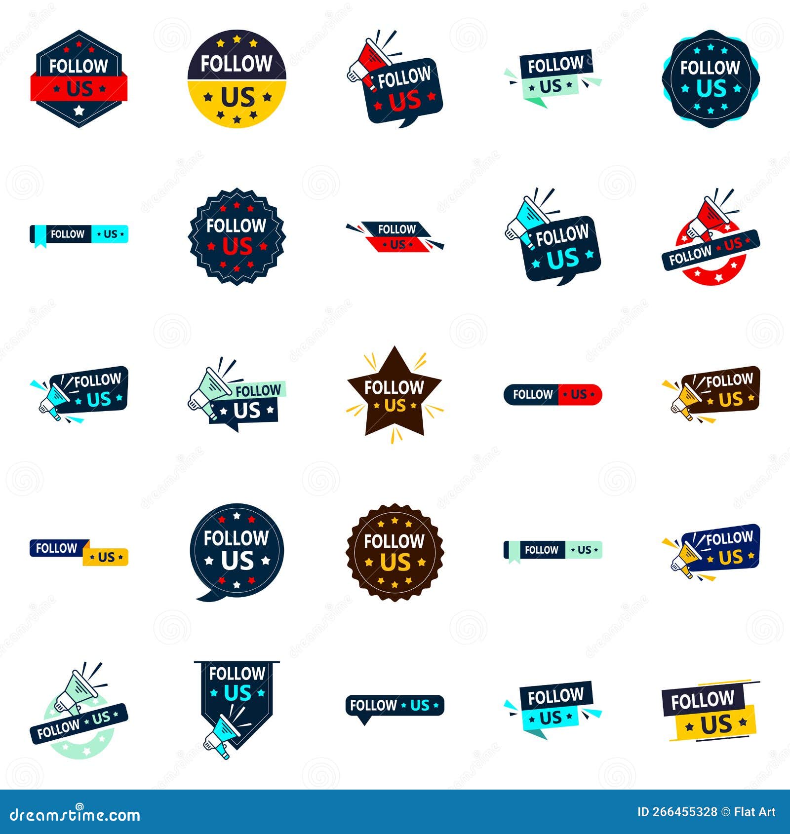 25 Stylish Follow Us Banners for Twitter and Instagram Stock Vector ...