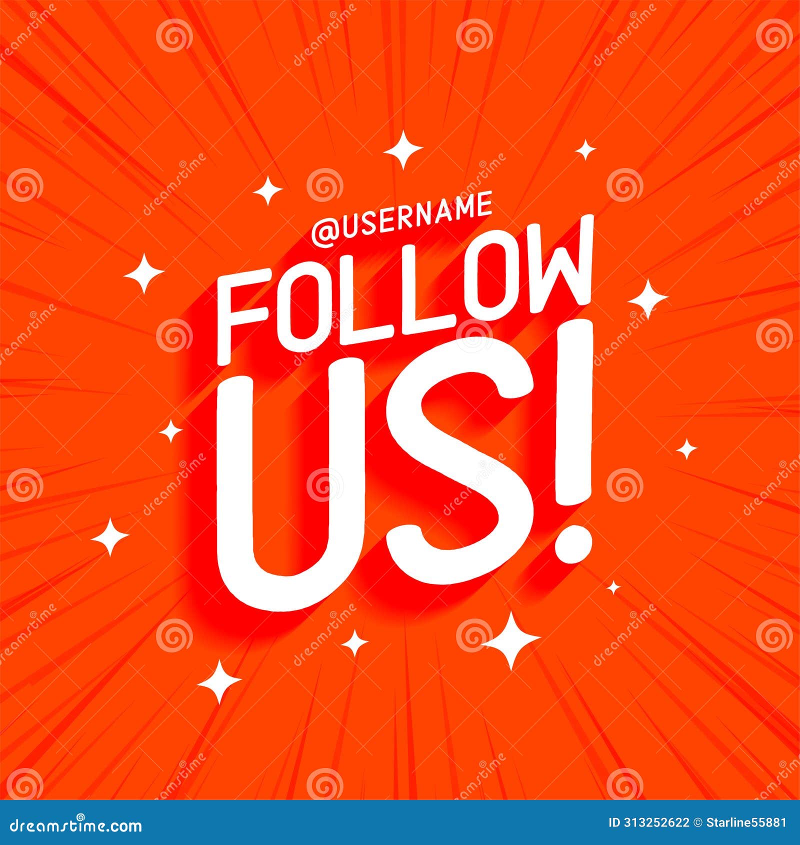 Stylish Follow Us Promo Template for Web Platform Stock Vector ...