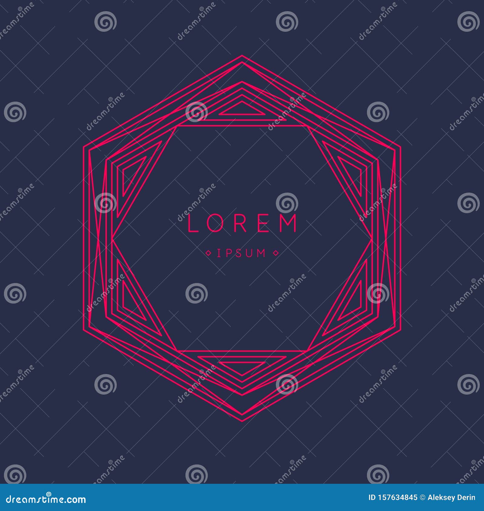 Stylish Geometric Emblem and Template for Text Placement. Vector ...