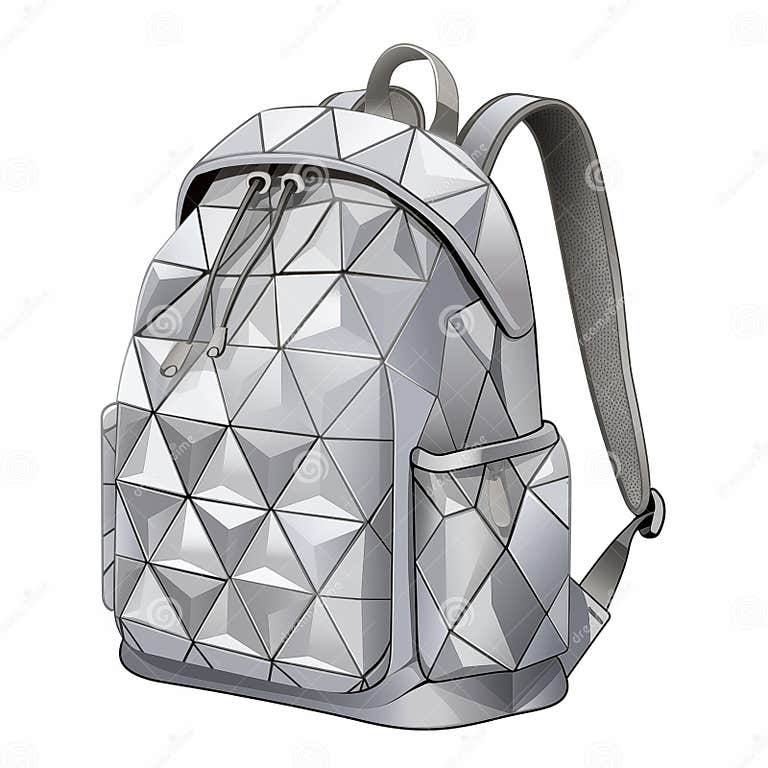 A Stylish Geometric Gray Backpack Designed for School or Outdoor ...