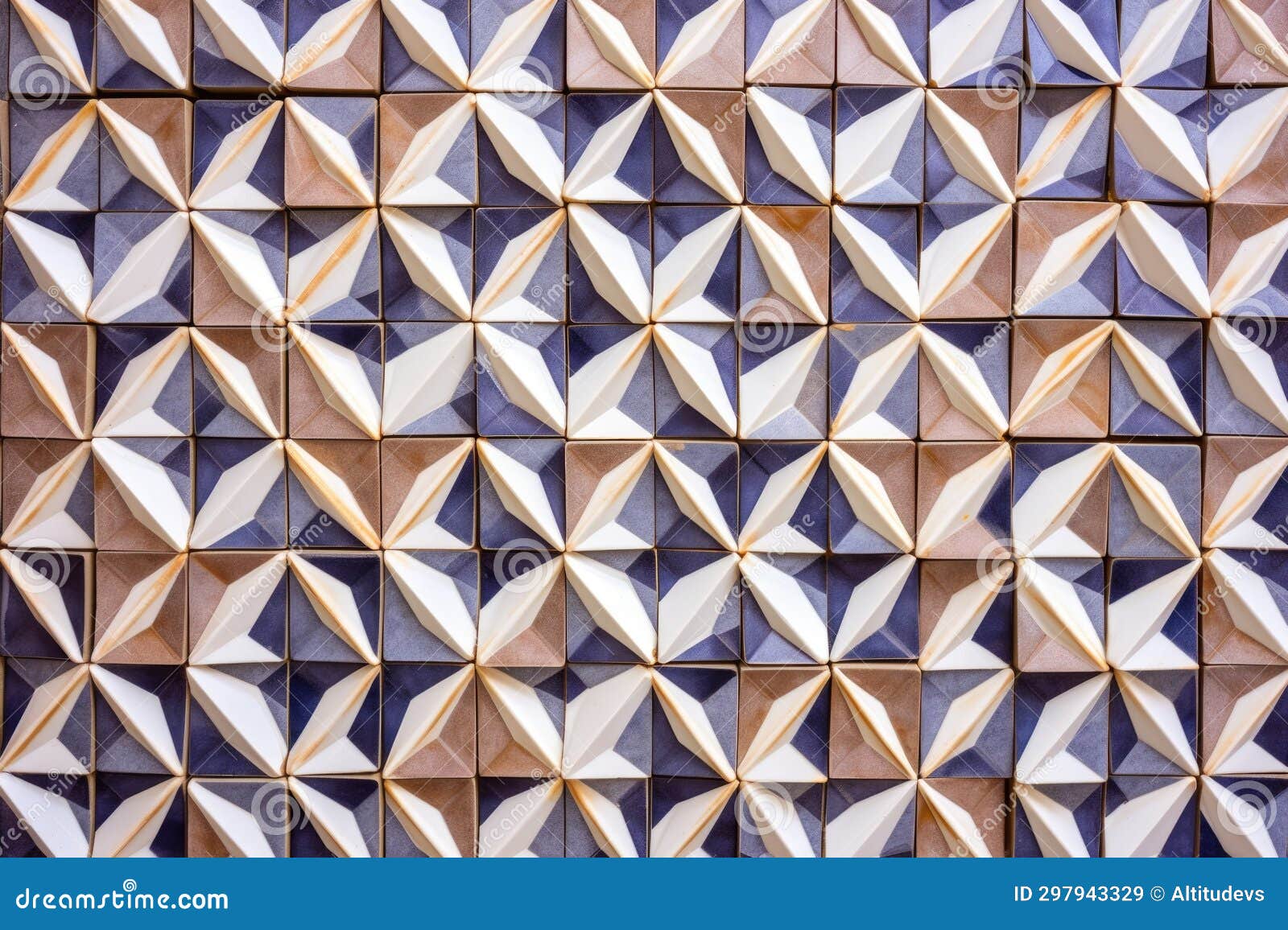 Stylish Geometric Pattern on Kitchen Backsplash Tiles Stock Image ...