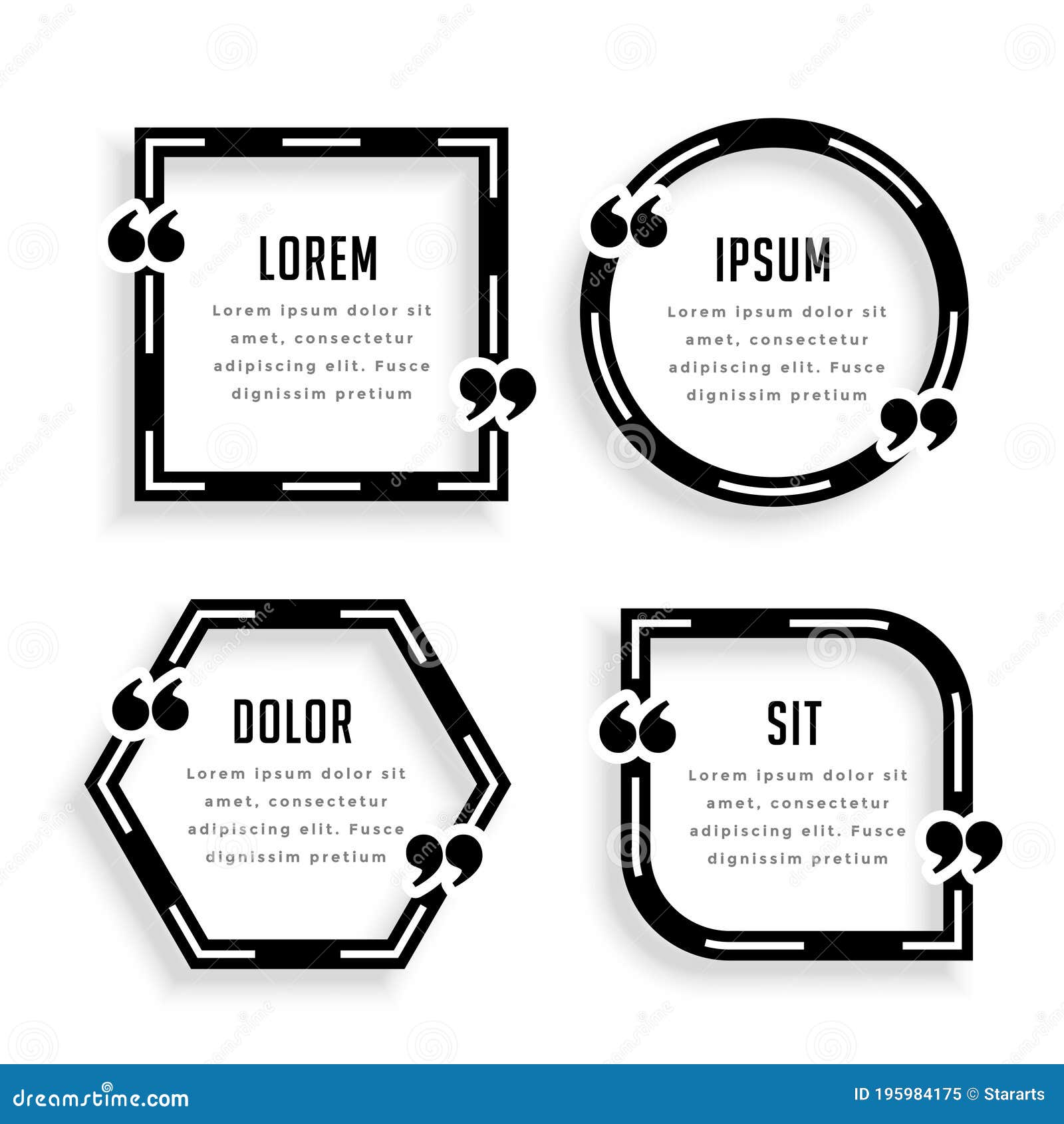 Quotation Template In Quotes. Creative Vector Banner Illustration With ...