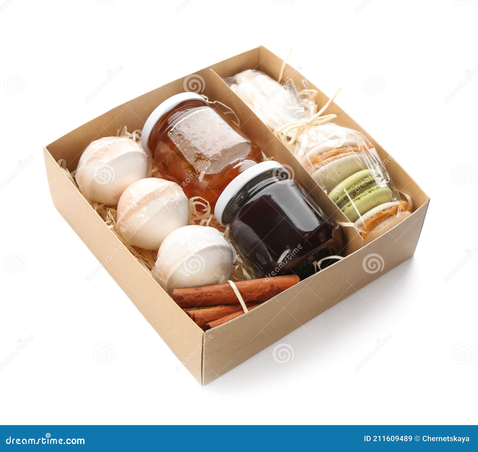 Stylish Gift Set in Box Isolated on White Stock Image - Image of ...