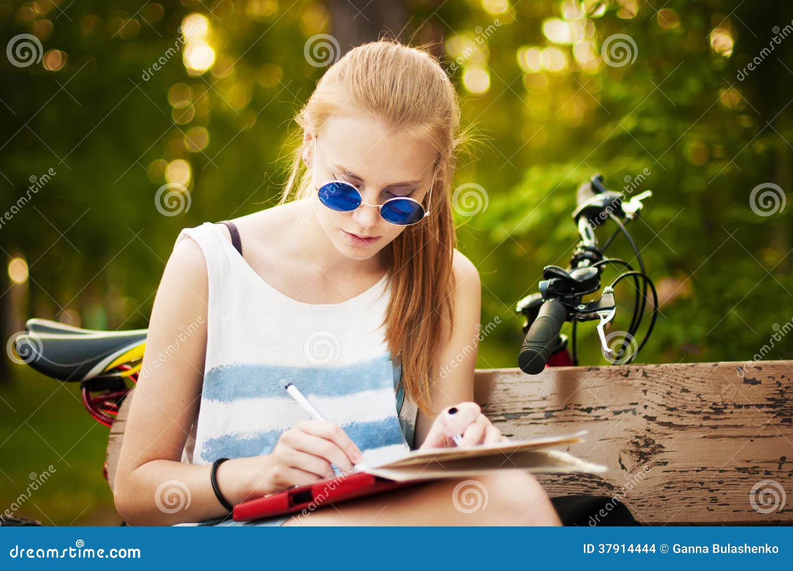 Stylish Girl Learns Lessons. Stock Photo - Image of college, exemplary ...