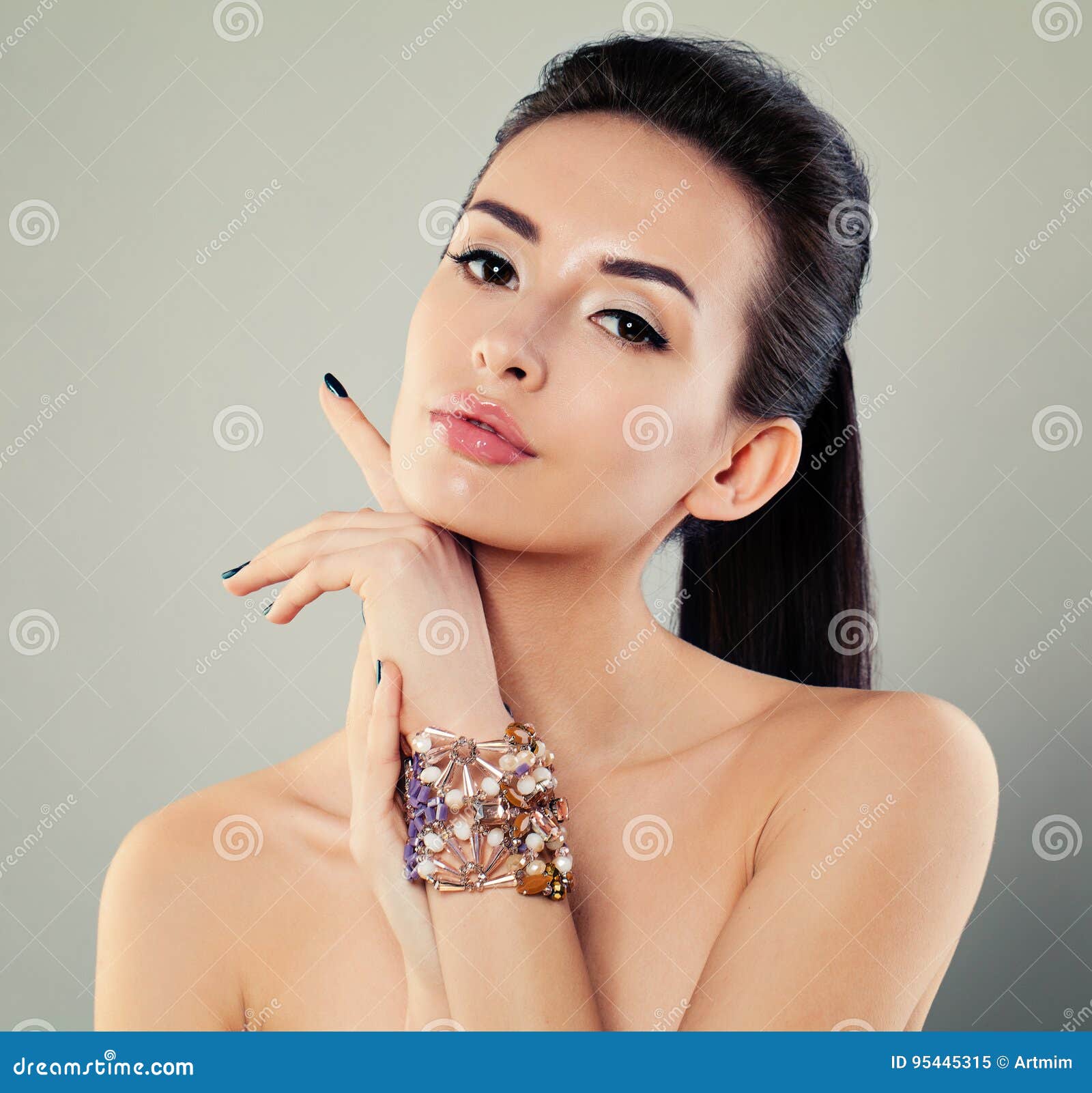 Stylish Girl with Makeup. Young Model Stock Image - Image of skin ...