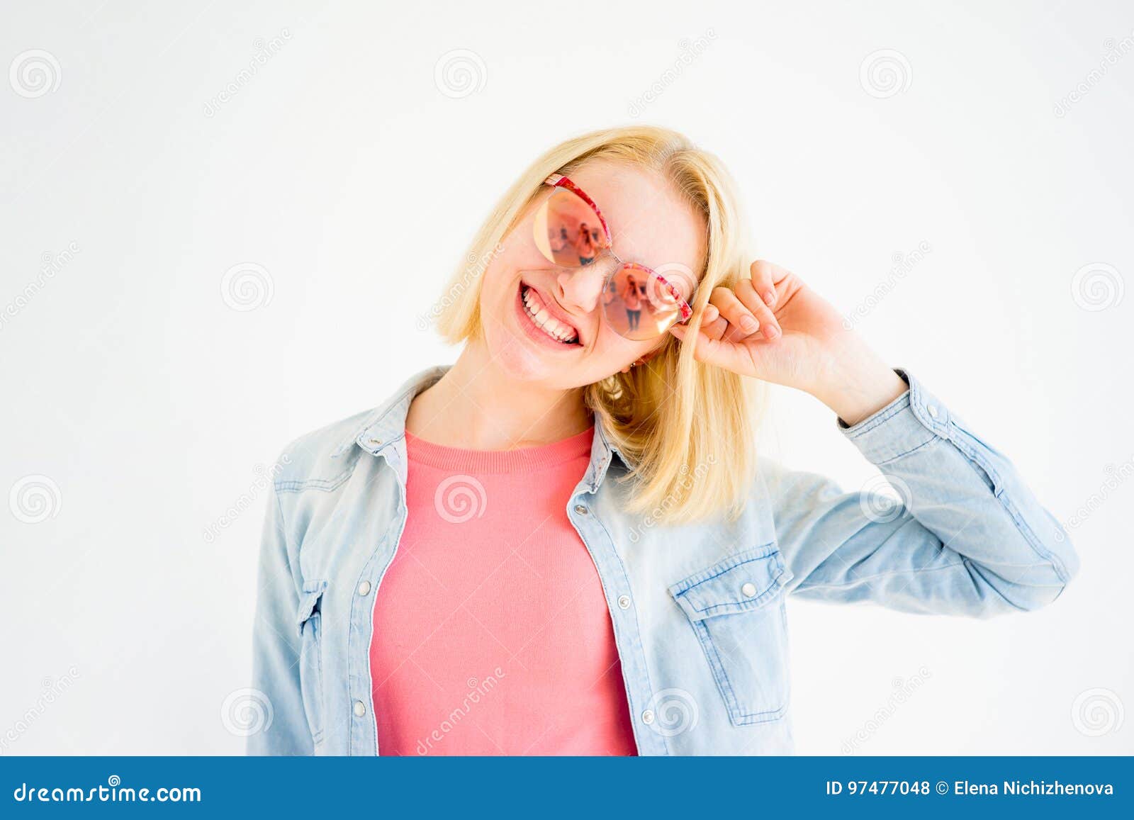 Stylish girl making faces stock photo. Image of vogue - 97477048