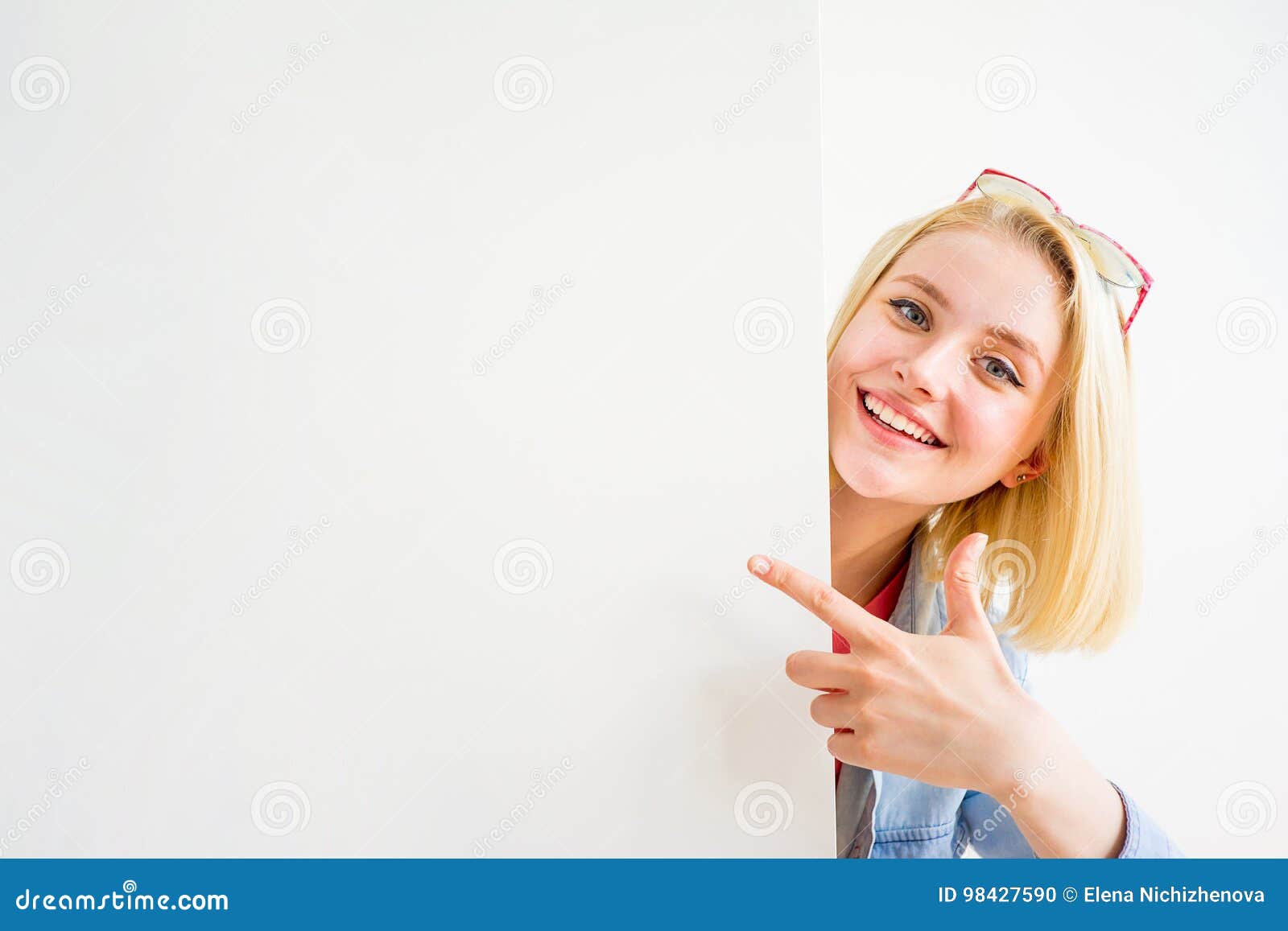 Stylish Girl Pointing at Something Stock Photo - Image of person ...