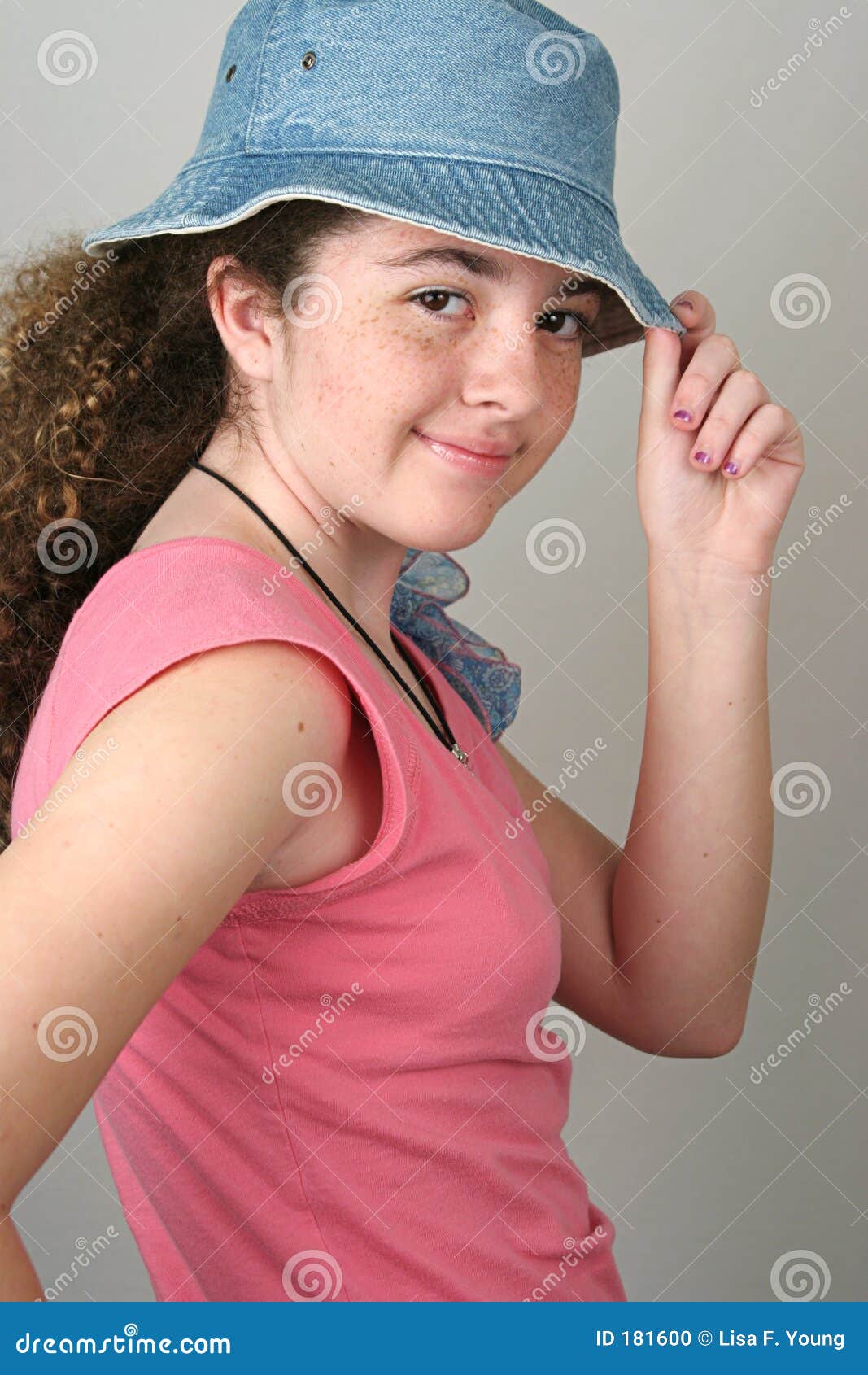 Stylish Girl Tips Hat stock photo. Image of person, pose - 181600