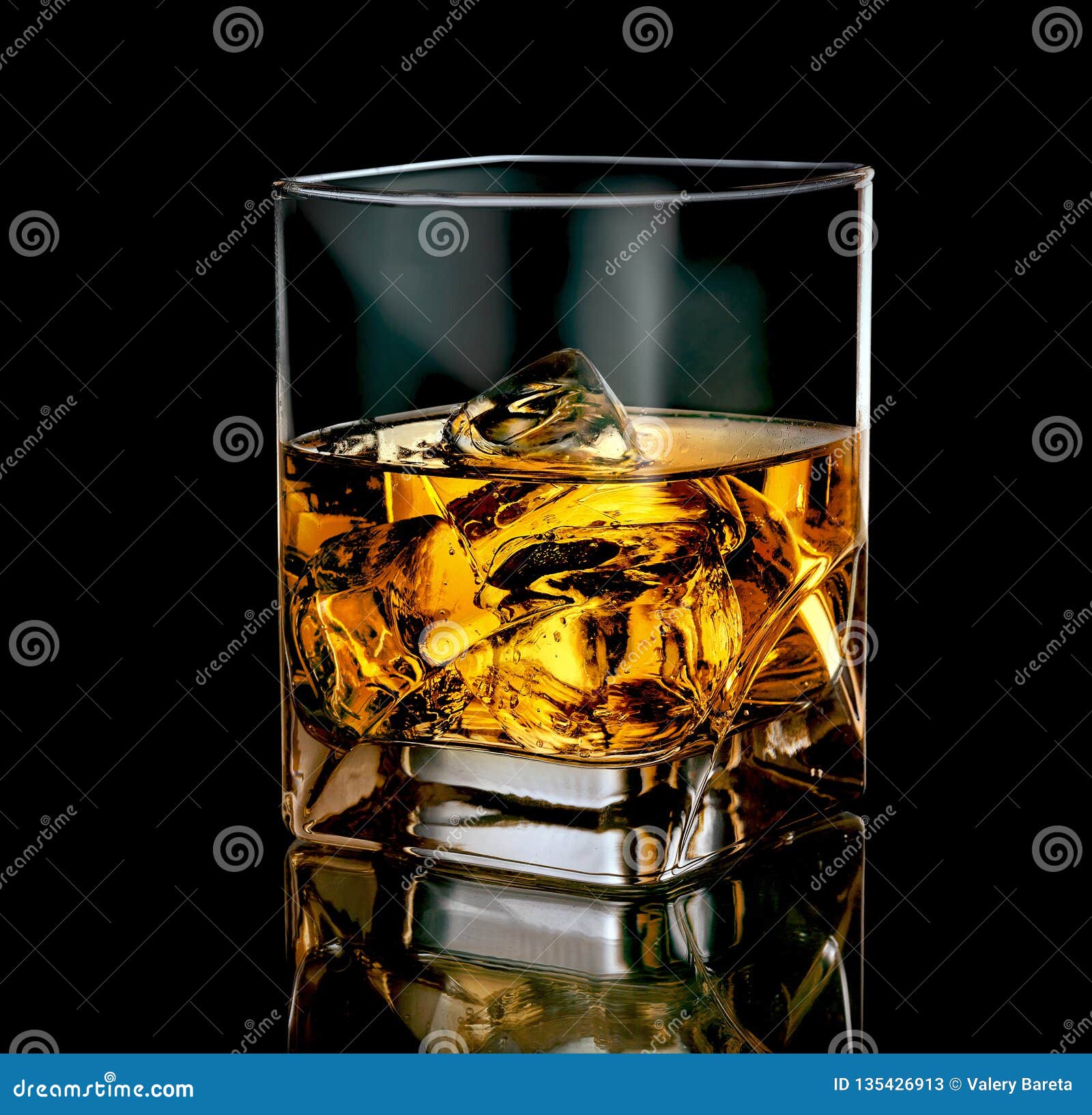 Glass Of Whiskey With Ice Cubes Royalty-Free Stock Photography ...