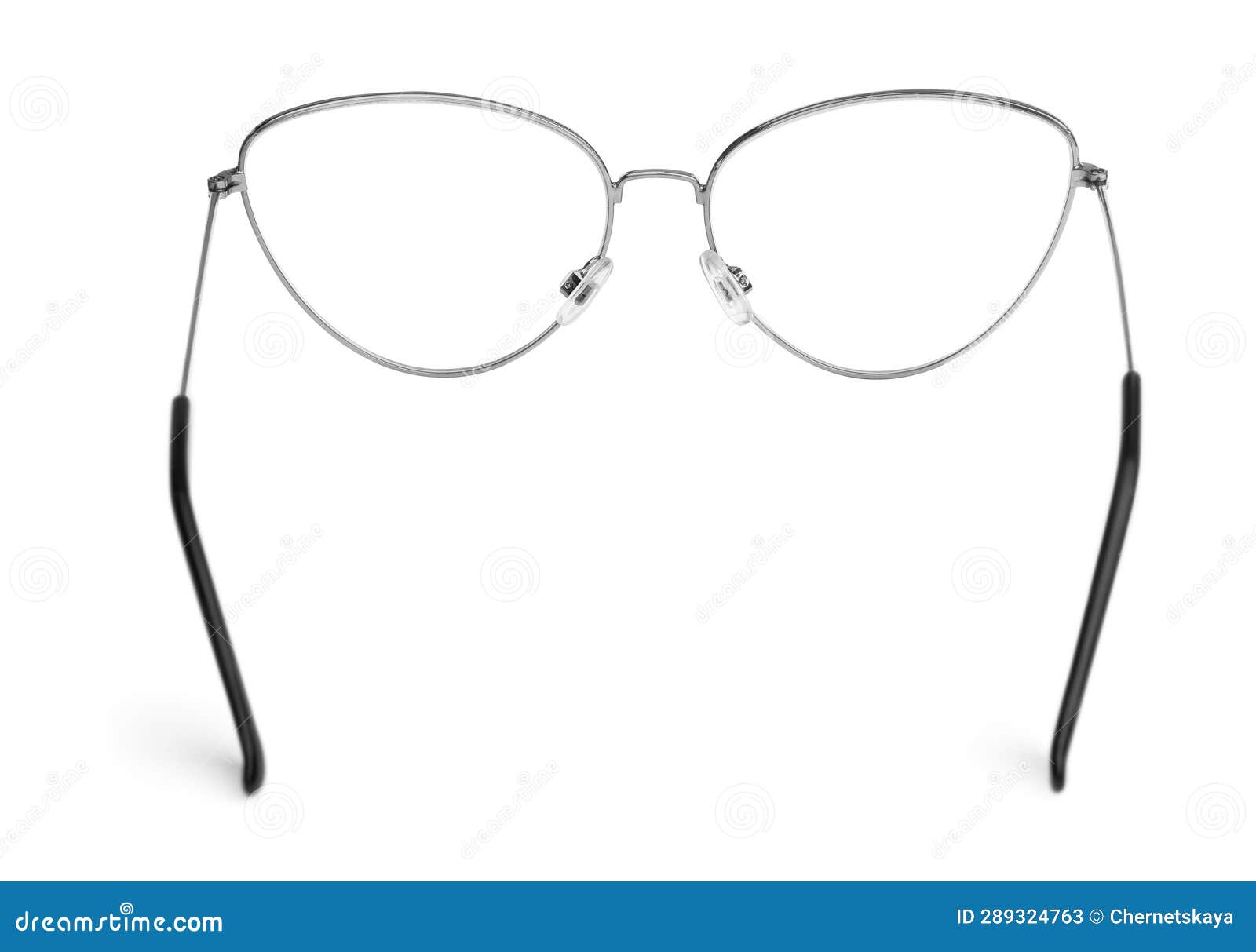 Stylish Glasses with Metal Frame Isolated on White Stock Image - Image ...