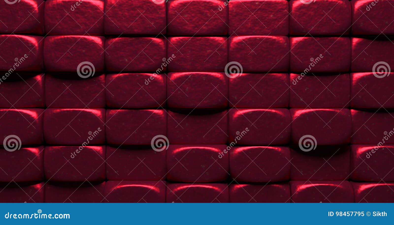 Stylish Glowing Red Metal Blocks Background Stock Illustration ...