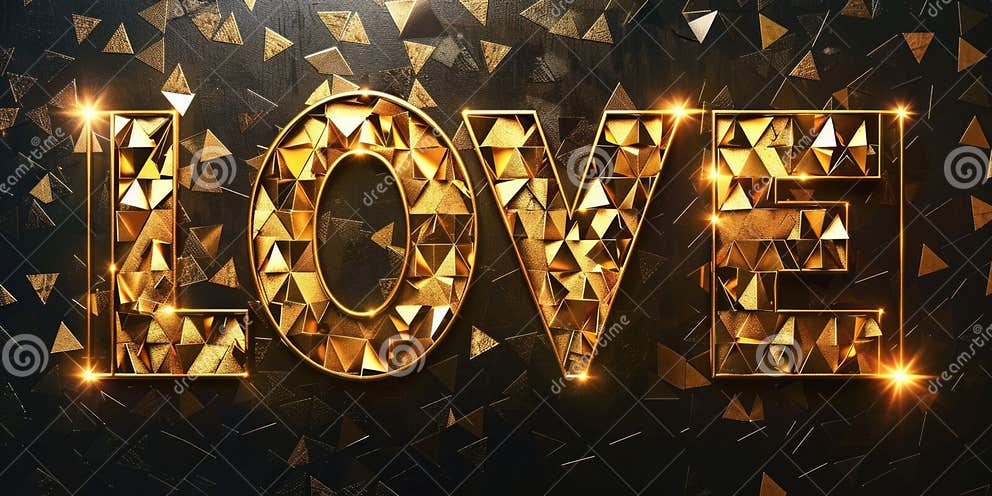Stylish Gold Triangle Word Art Design for Various Projects Stock Image ...