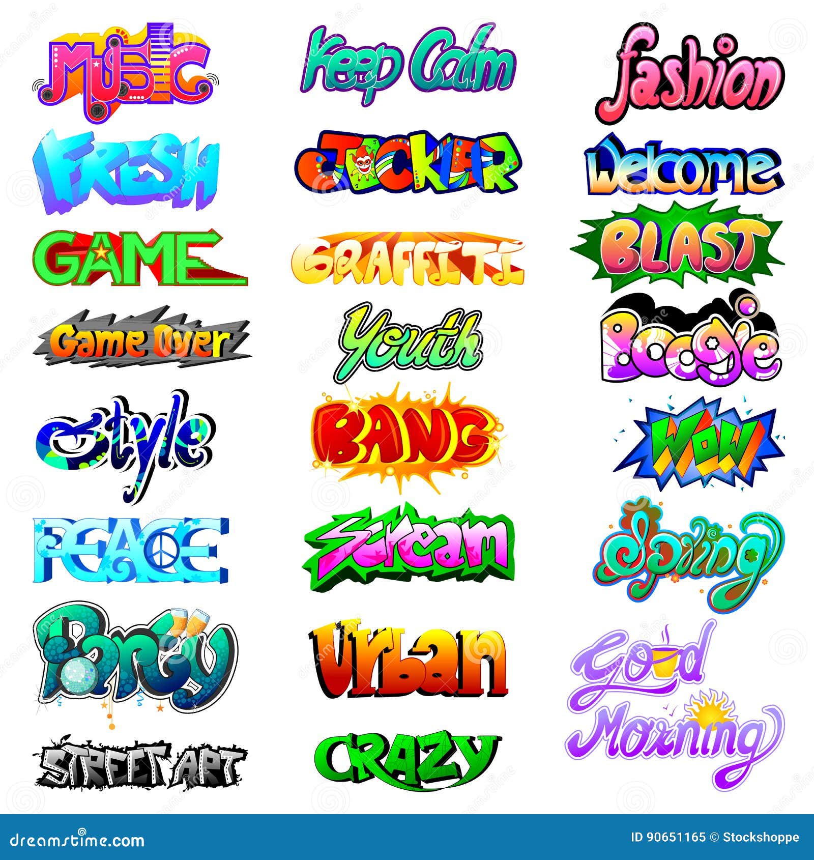 Stylish Graffiti Word Text Label Stock Vector - Illustration of modern ...