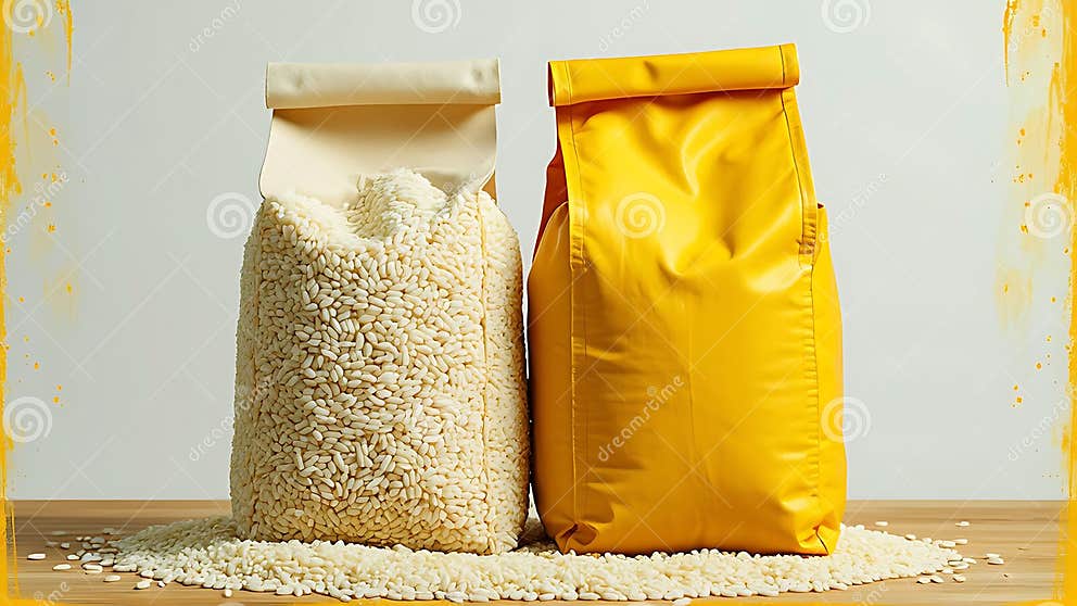 Stylish Grain Packaging Design with Scattered Seeds Stock Illustration ...