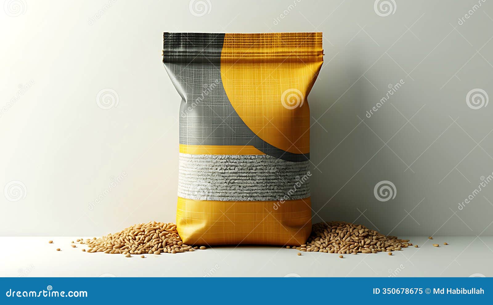 Stylish Grain Packaging Design with Scattered Seeds Stock Illustration ...