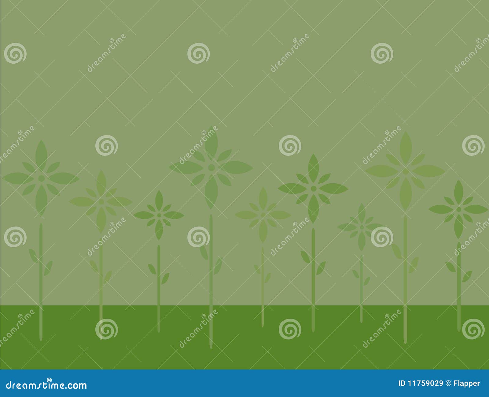 Stylish Green Flowers on Pale Green Background Stock Vector ...