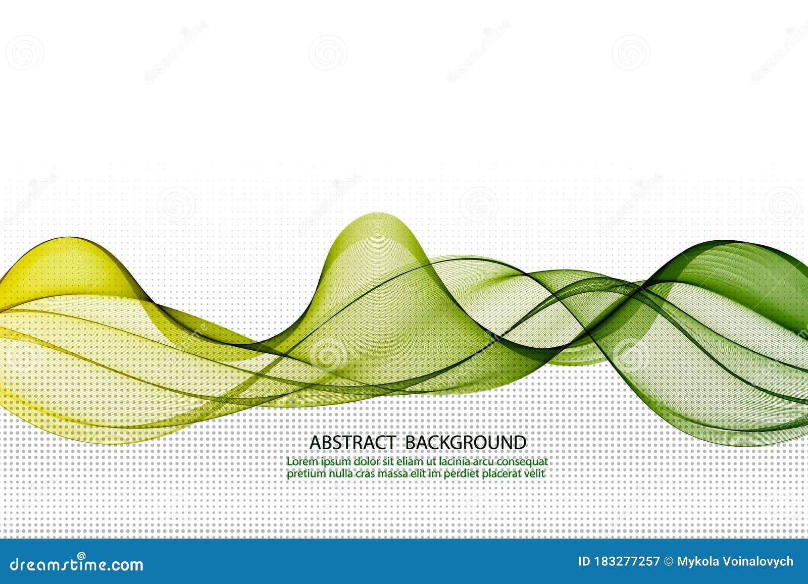 Stylish Green Horizontal Wave. Abstract Smoky Wave Line Background ...