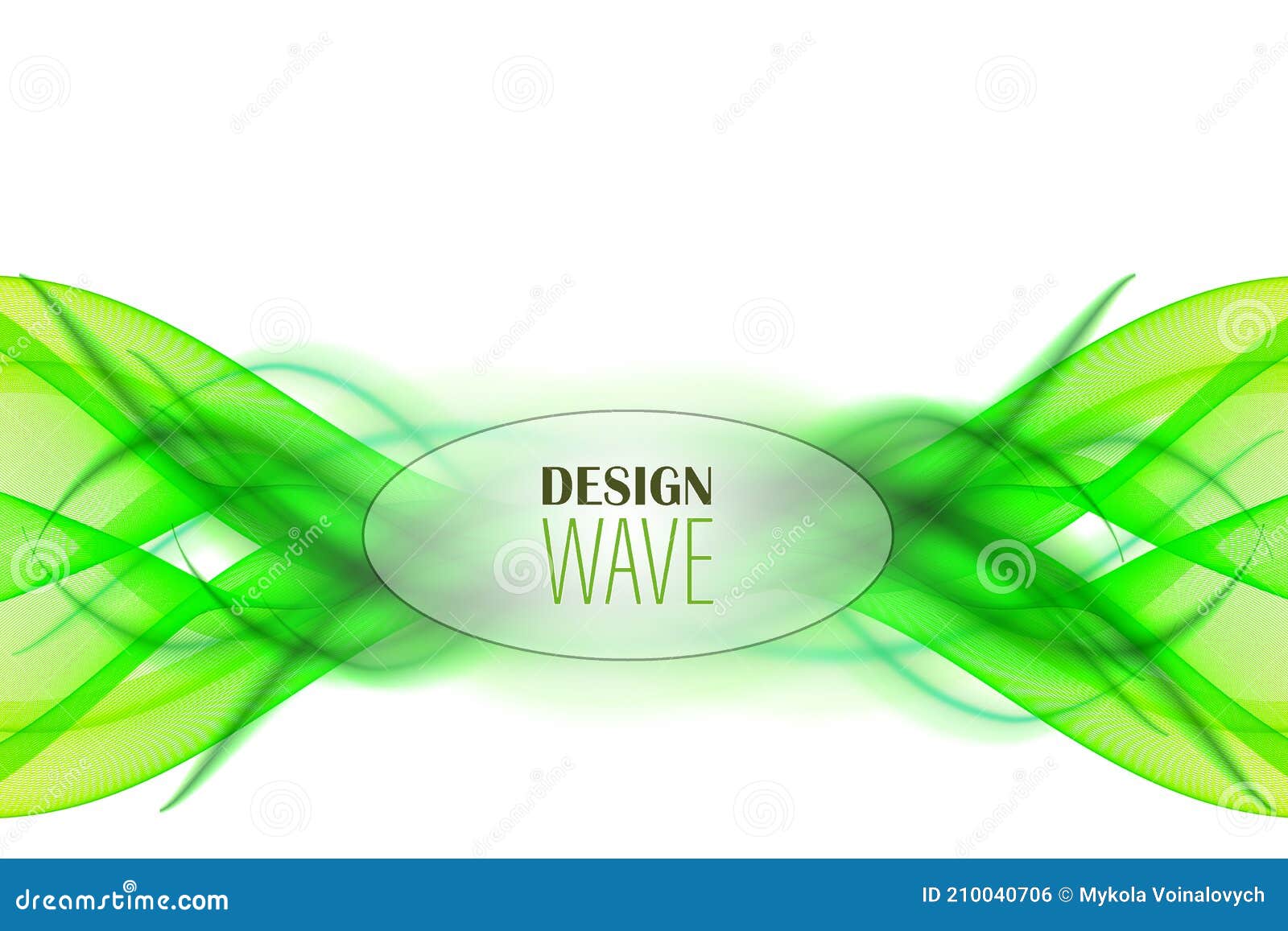 Stylish Green Horizontal Wave. Abstract Smoky Wave Line Background ...