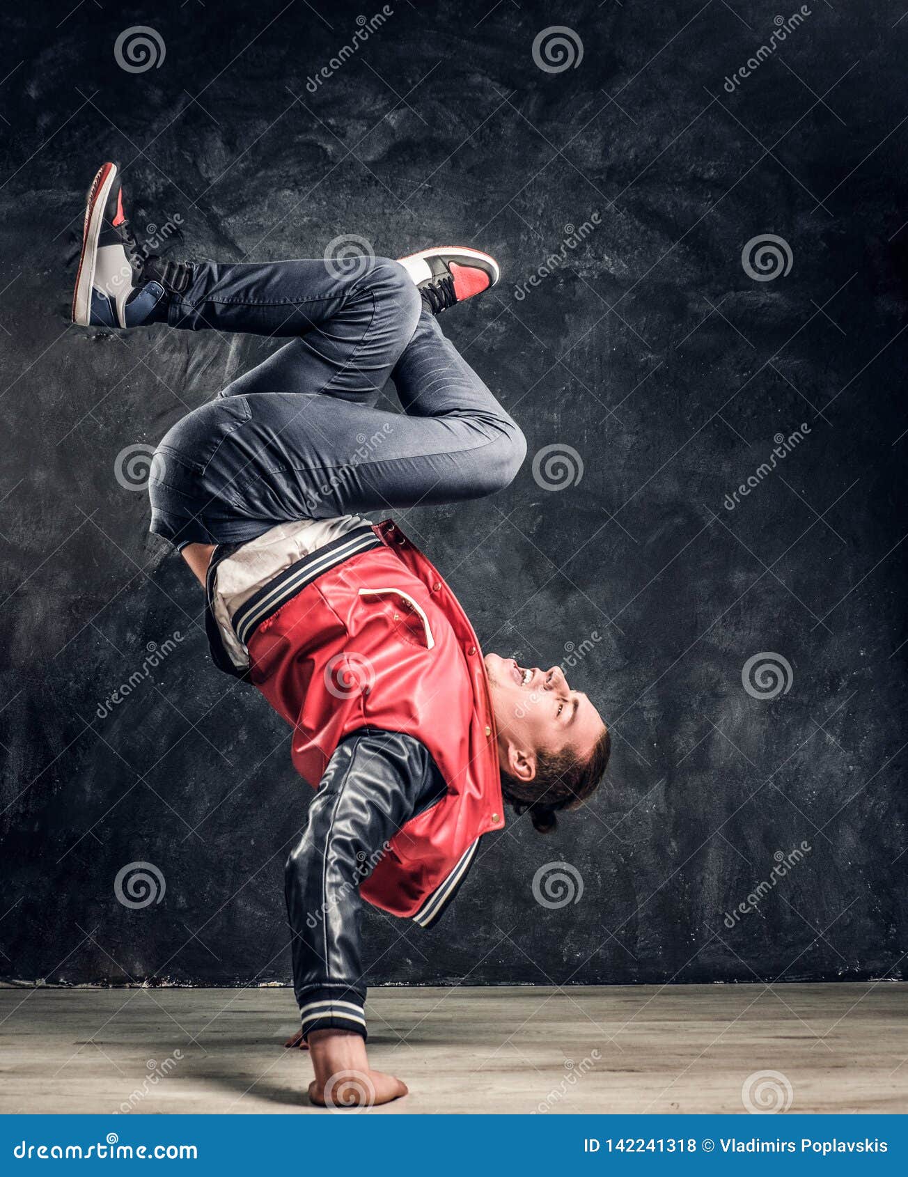 Stylish Guy Performs Breakdance Acrobatic Elements. Stock Photo - Image of freestyle, bboy ...