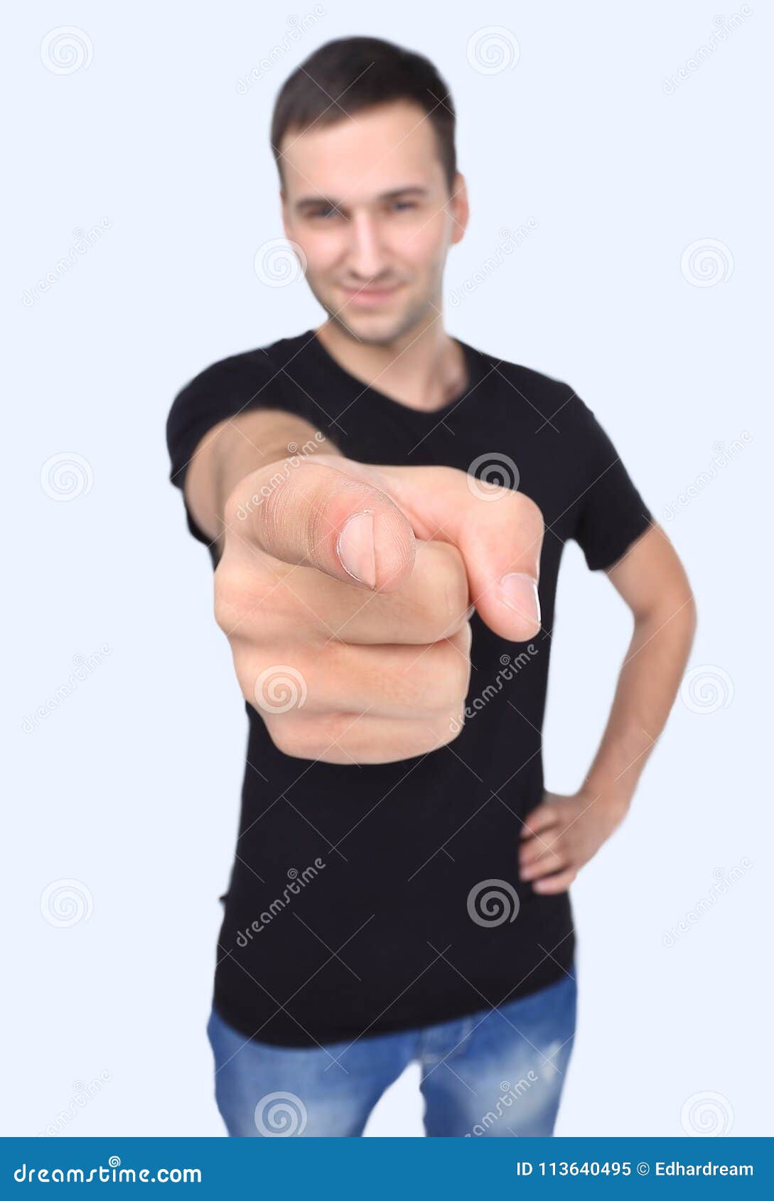 Stylish Guy Points His Hand Forward Stock Image - Image of casual ...