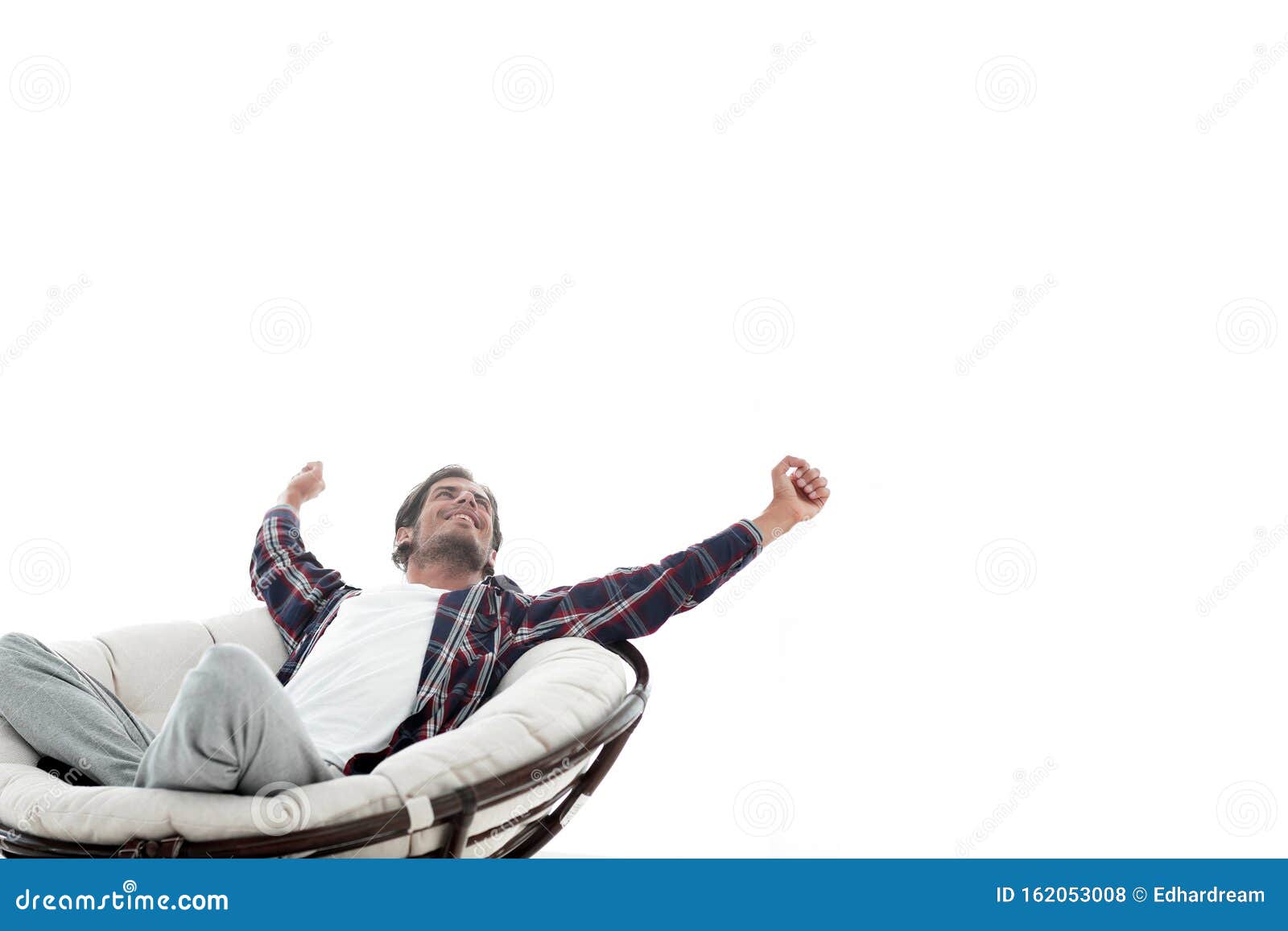 Stylish Guy Stretching in a Comfortable Chair Stock Photo - Image of ...