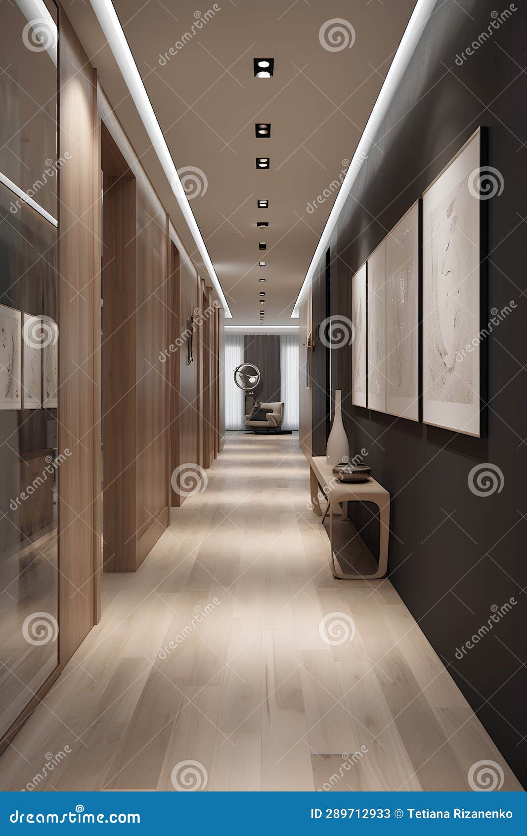 Stylish Hallway Interior in Luxury House Stock Image - Image of passage ...