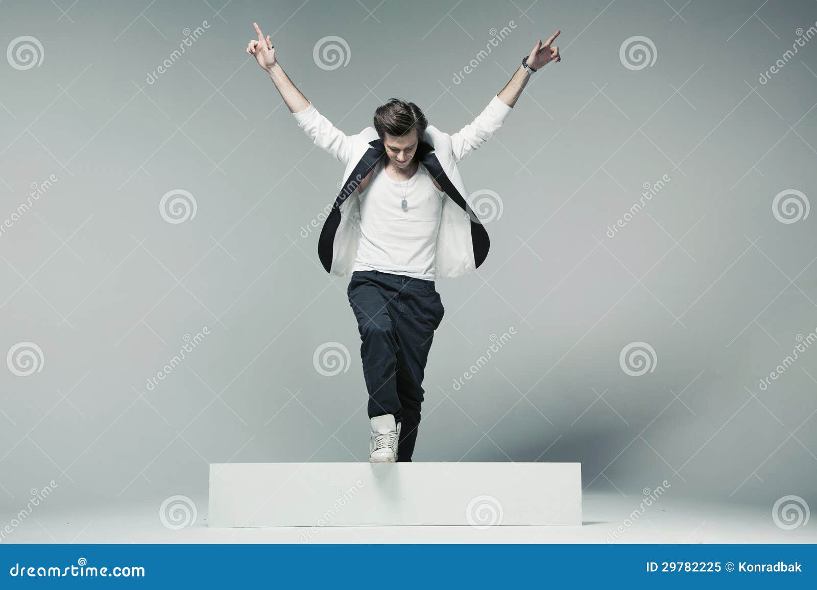 Stylish and Handsome Man in Triumph Pose Stock Image - Image of ...