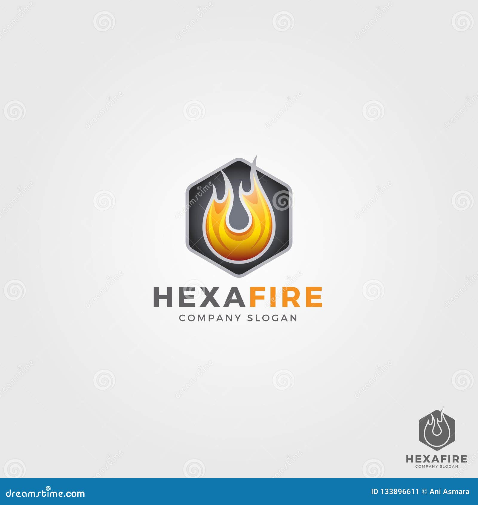 Fire Hexagon Logo template stock vector. Illustration of identity ...