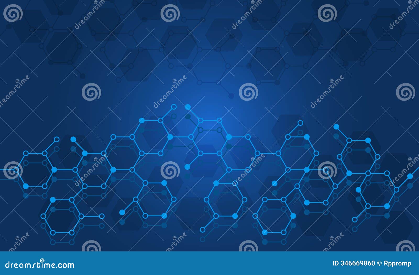 Hexagonal Blue Background with Process Flow Chart Stock Illustration ...